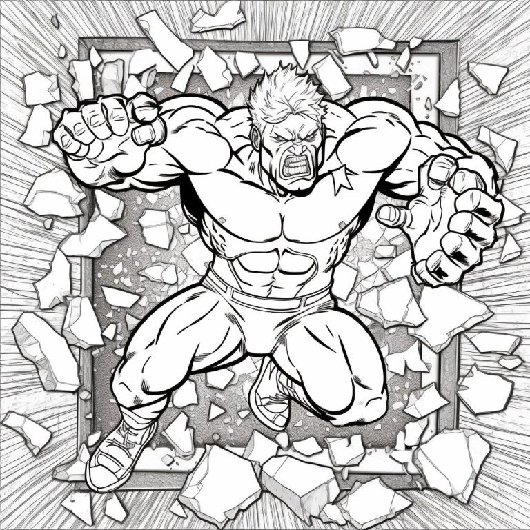 Hulk Boyama Sayfaları Çocuklar için Yazdır ve indir