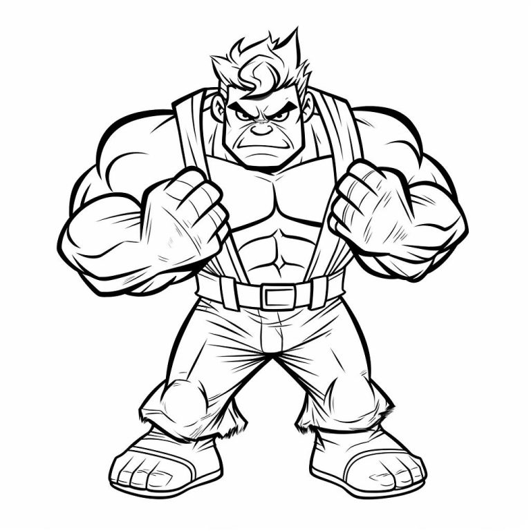 Hulk Boyama Sayfaları Çocuklar için Yazdır ve indir