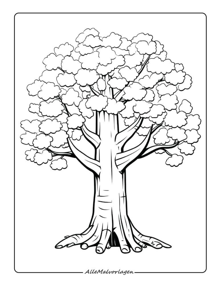 Ausmalbilder Baum - Malvorlagen zum Ausdrucken Herunterladen